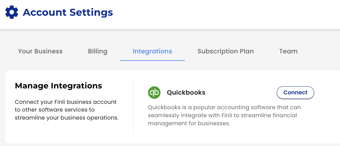 Quickbooks Integration